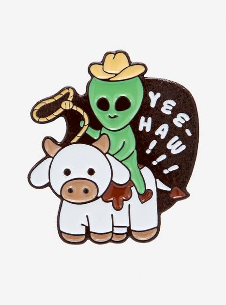 Cowboy Alien Cow Enamel Pin | Hot Topic