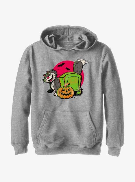 Disney100 Halloween Lucifer Cat Youth Hoodie - GREY | BoxLunch