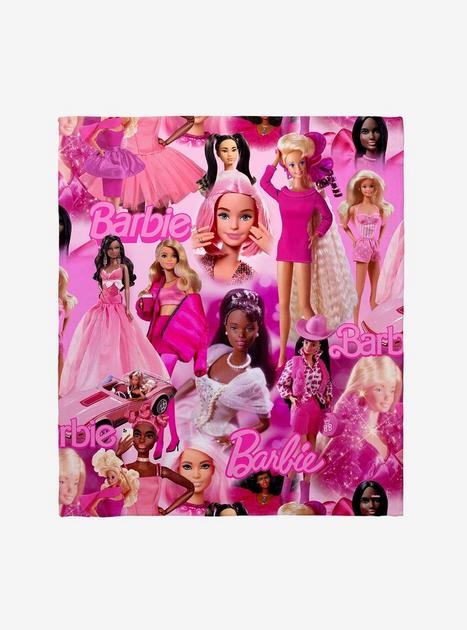 Barbie Pretty Pink Throw Blanket White Hot Topic