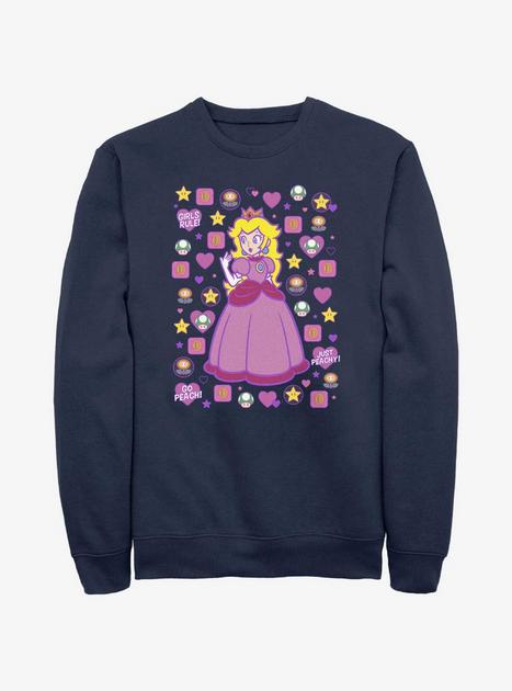 Mario Princess Peach Sweatshirt - BLUE | BoxLunch