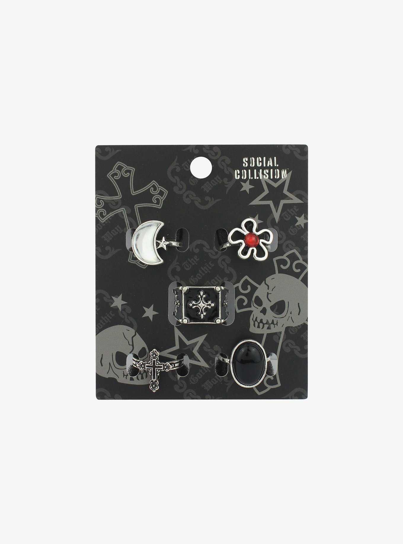 Social Collision® Cross Goth Ring Set | Hot Topic