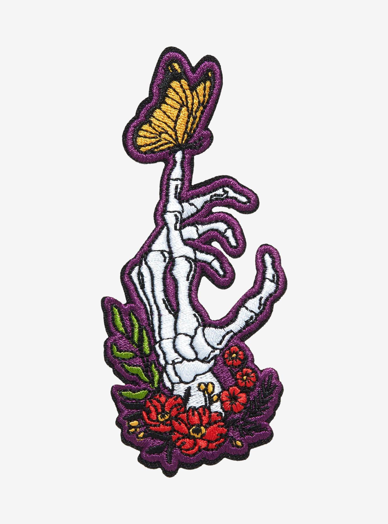Skeleton Hand Butterfly Patch | Hot Topic