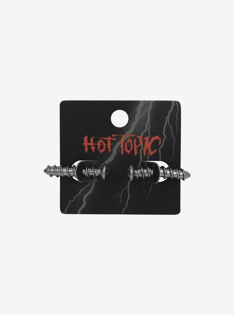 Silver Screw Front/Back Earrings | Hot Topic