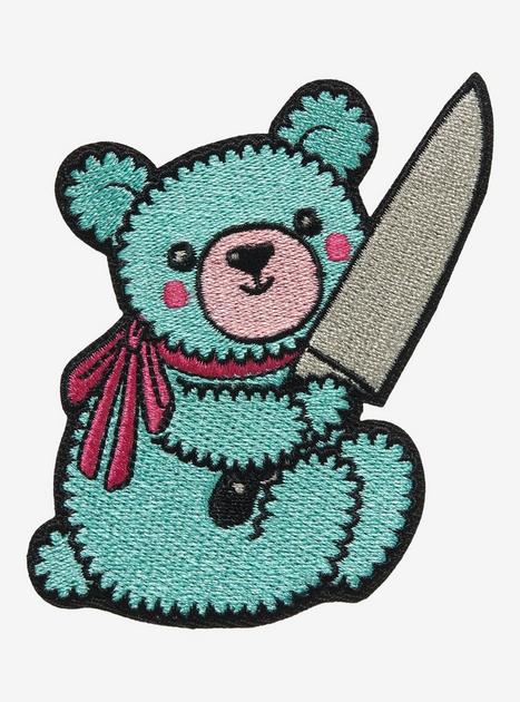 Turquoise Teddy Knife Patch | Hot Topic