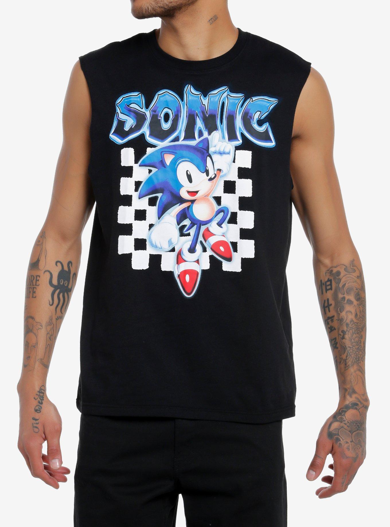 Hot Topic Sonic The Hedgehog Checkered Muscle Tank Top | Hamilton Place
