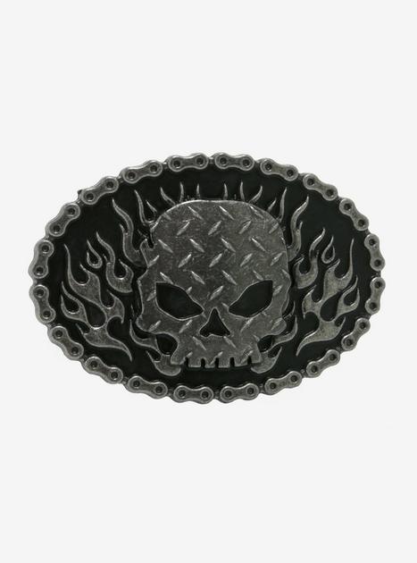 Flame Skull Single Belt Buckle | Hot Topic
