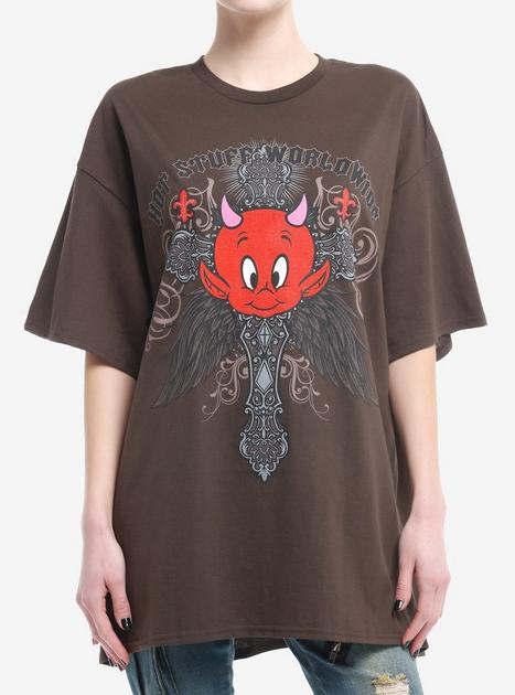 Hot Stuff Ornate Cross Girls Oversized T-Shirt | Hot Topic