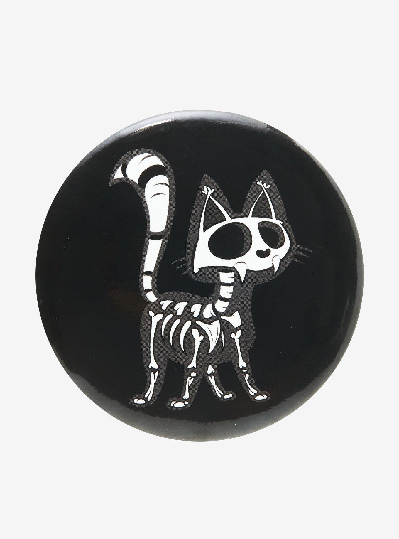 Skeleton Cat 3 Inch Button | Hot Topic