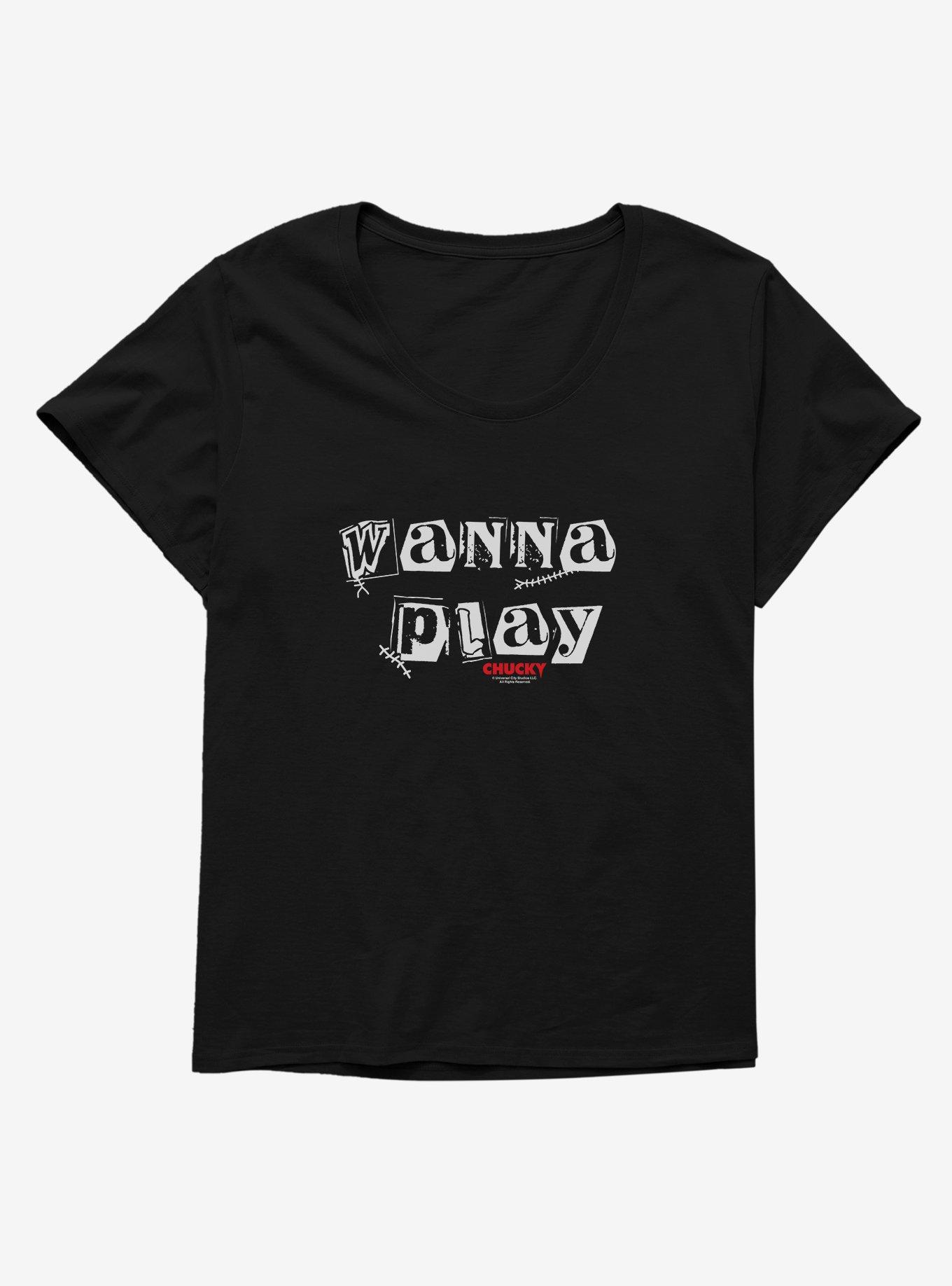 Chucky TV Series Wanna Play Stitches Girls T-Shirt Plus Size - BLACK ...