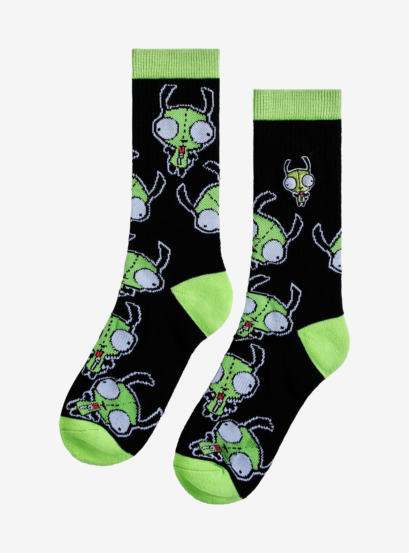 Invader Zim Gir Toss Crew Socks Hot Topic