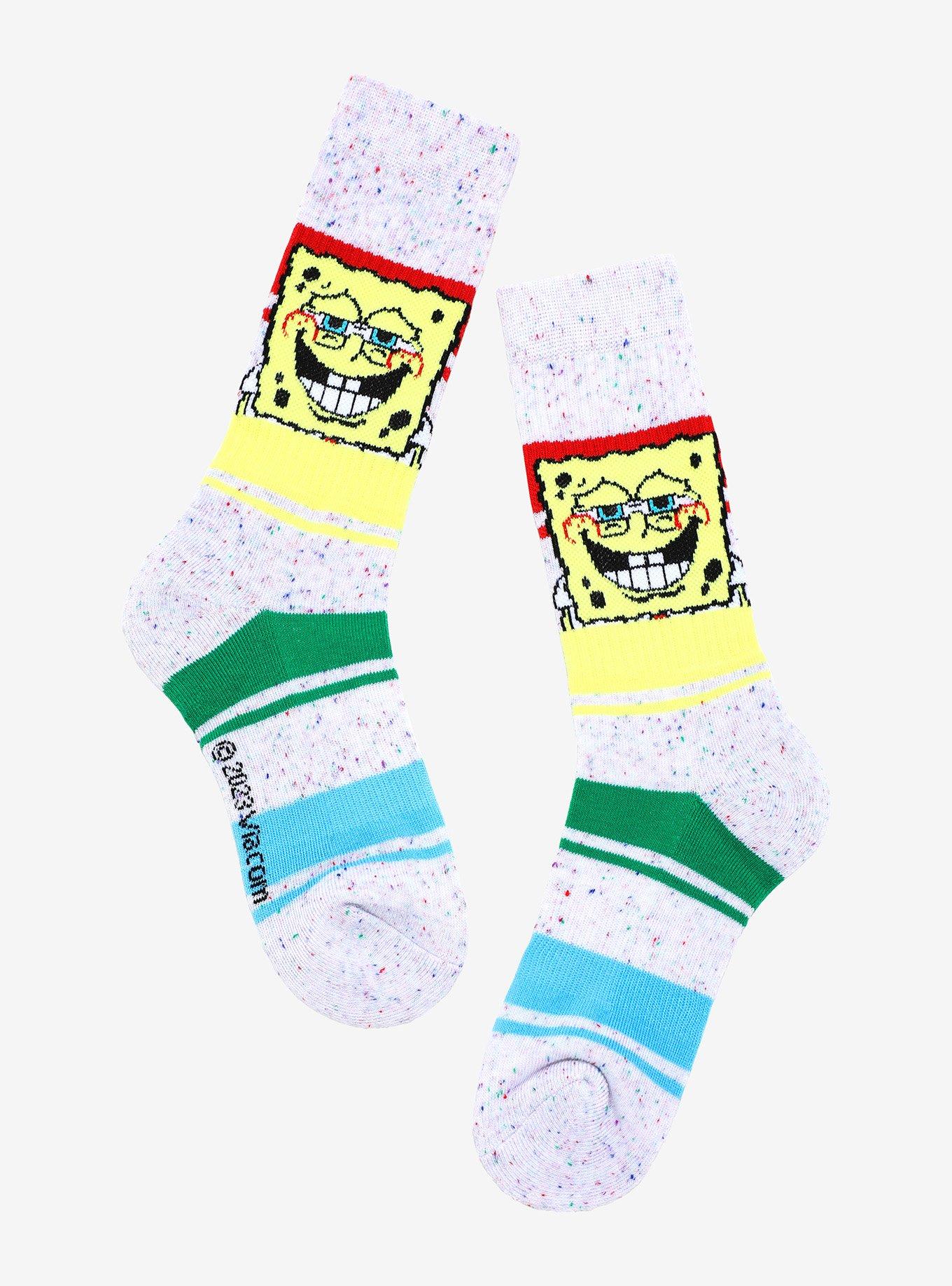 Spongebob Squarepants Smile Speckled Crew Socks Hot Topic