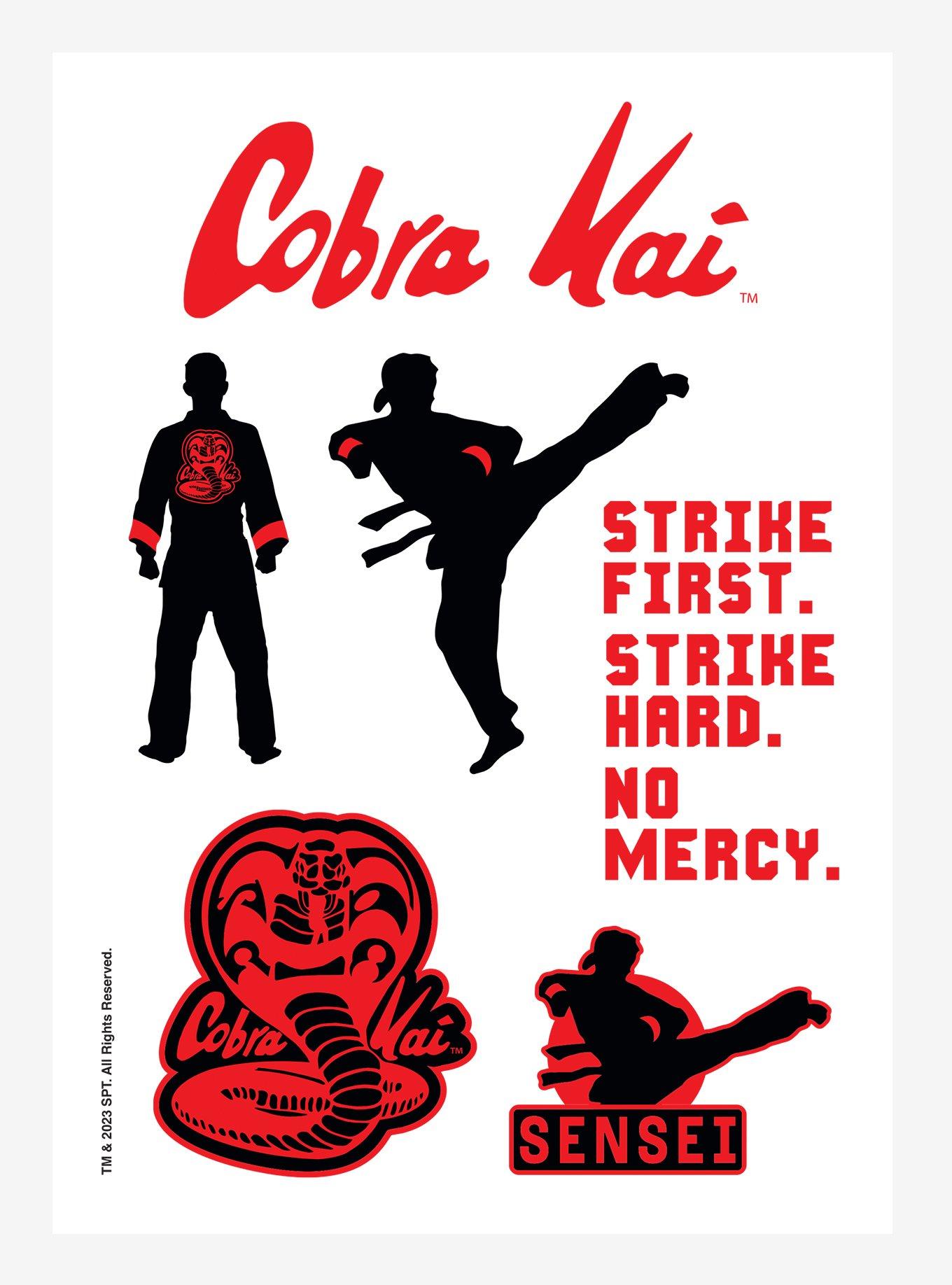 Cobra Kai Strike First Kiss-Cut Sticker Sheet - WHITE | Hot Topic