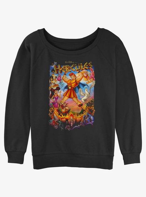Disney Hercules Poster Girls Slouchy Sweatshirt - BLACK | Hot Topic