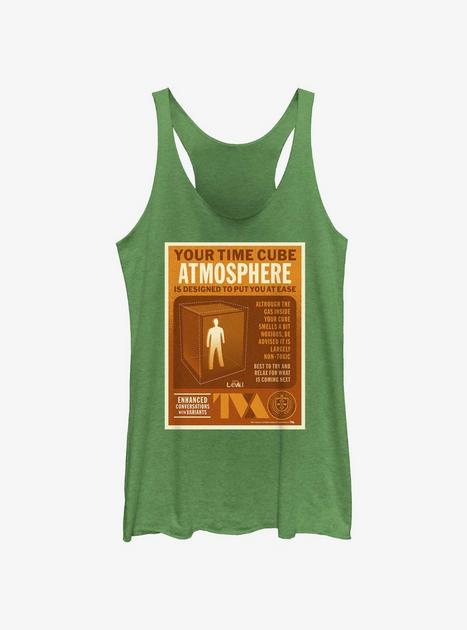Marvel Loki Time Cube Atmosphere Infographic Poster Girls Tank - GREEN ...