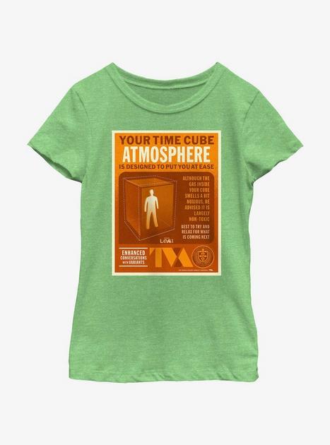 Marvel Loki Time Cube Atmosphere Infographic Poster Youth Girls T-Shirt ...