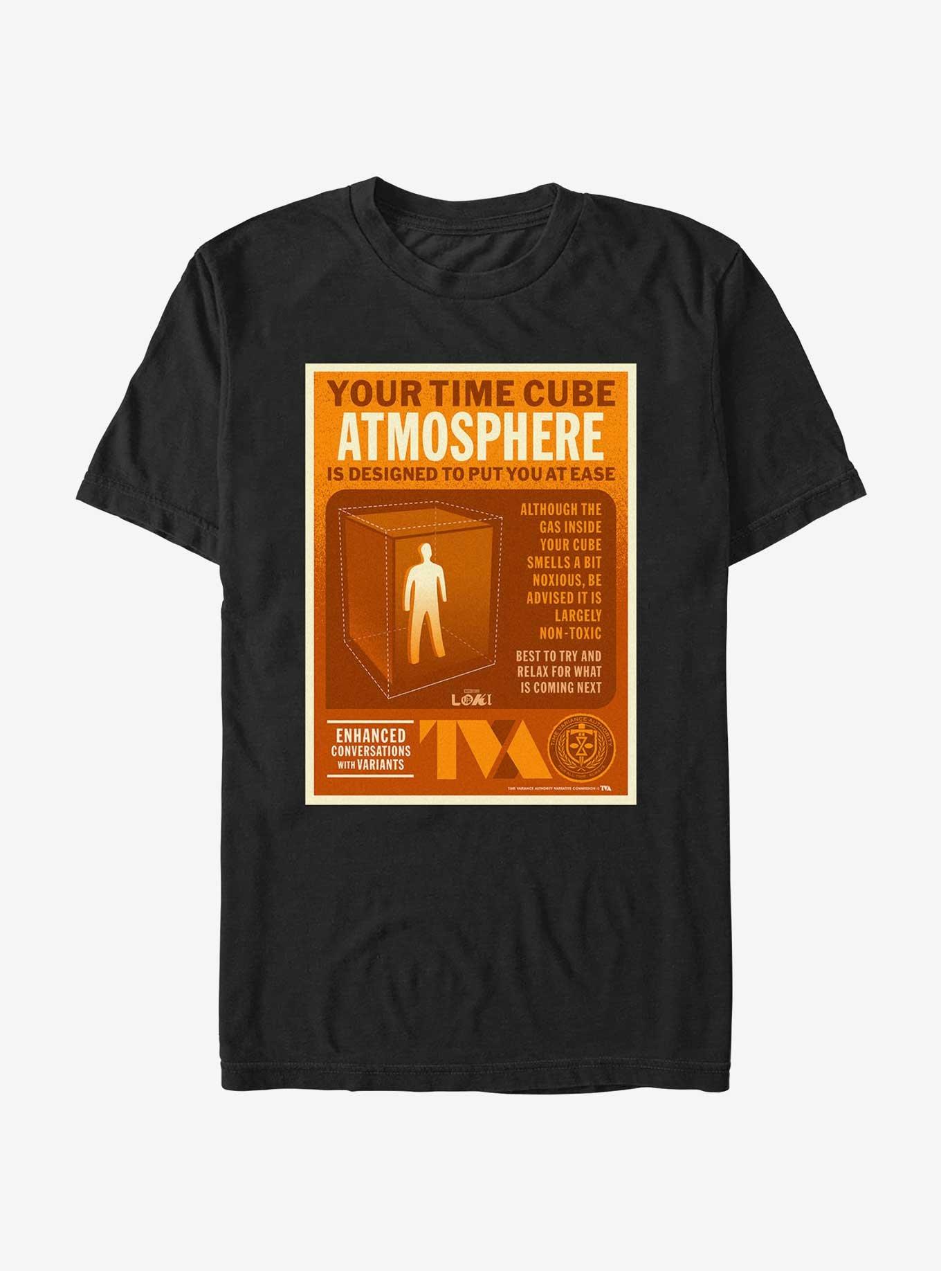 Marvel Loki Time Cube Atmosphere Infographic Poster T-Shirt - BLACK ...