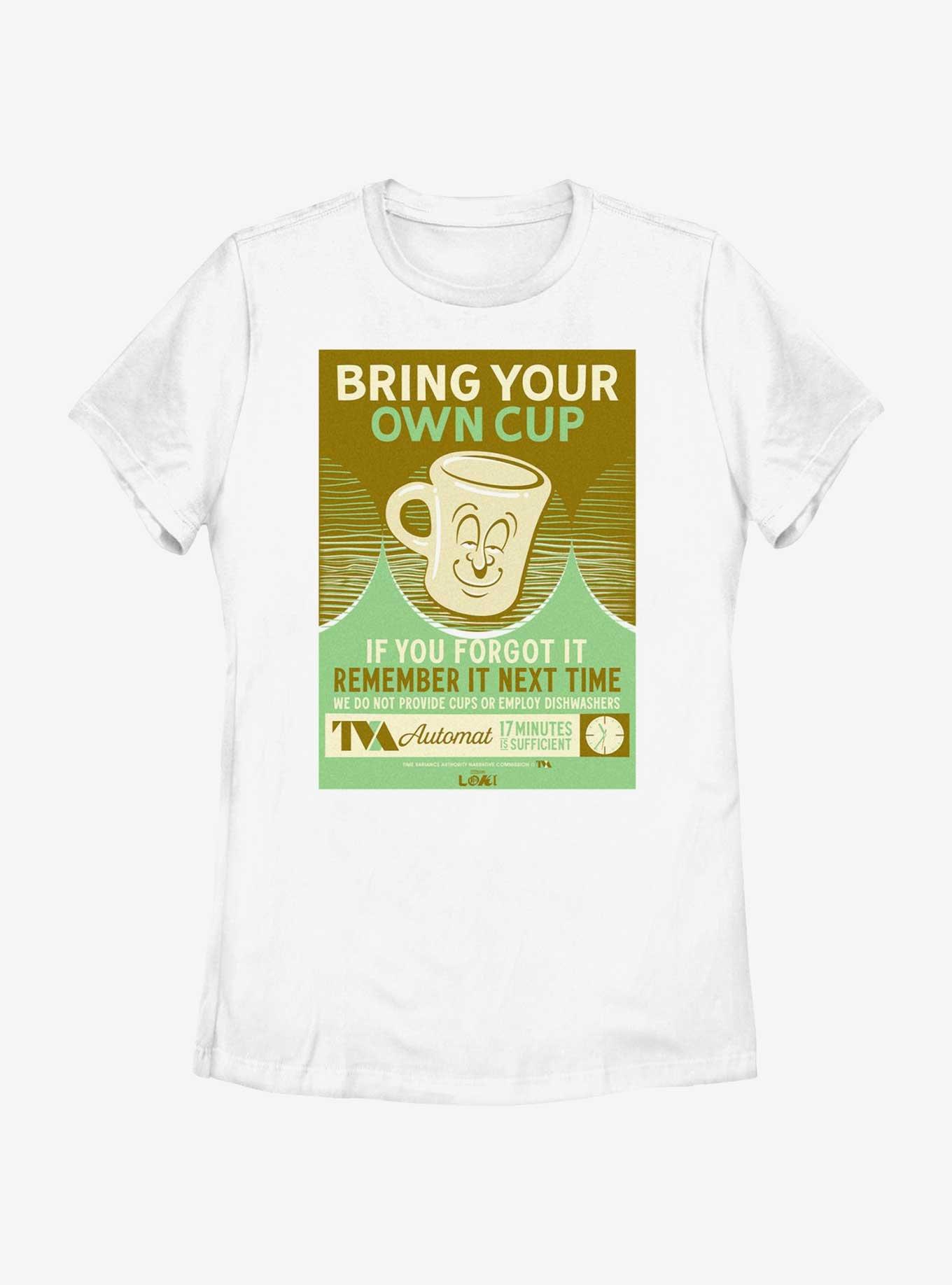 Marvel Loki Bring Your Own Cup Poster Womens T-Shirt - WHITE | BoxLunch