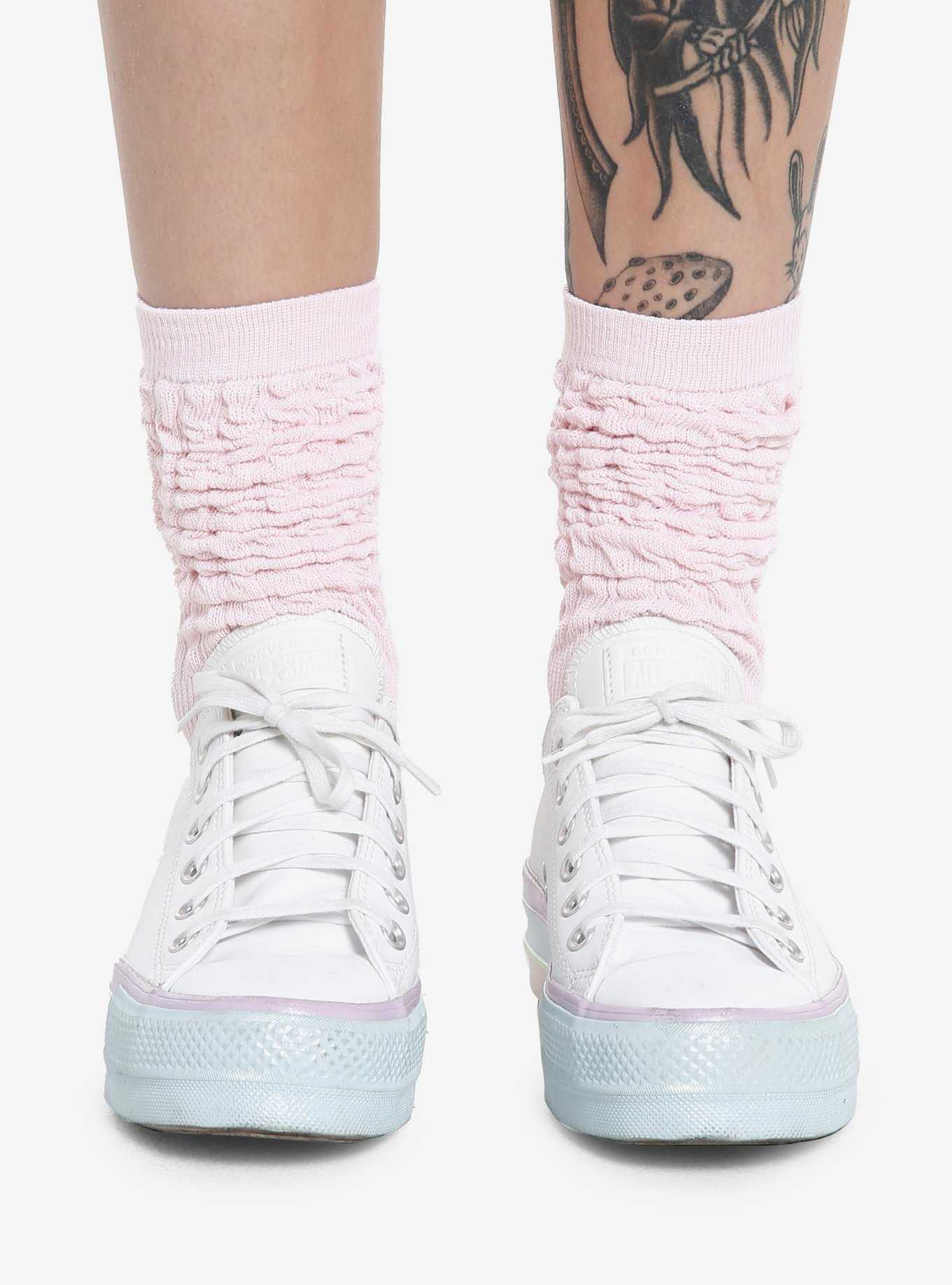 Pink Slouchy Knee-High Socks | Hot Topic