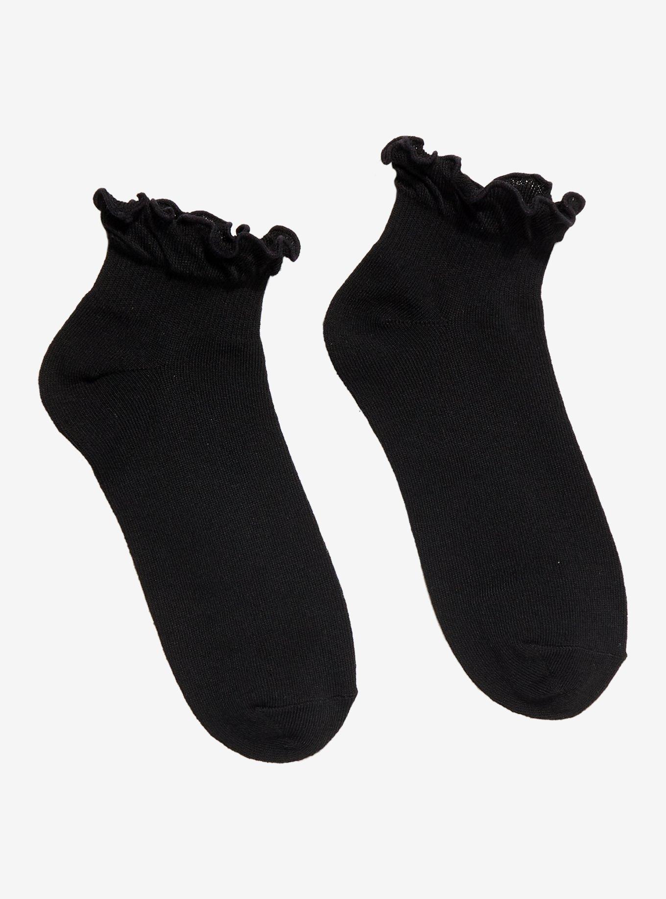 Black Ruffle Ankle Socks | Hot Topic