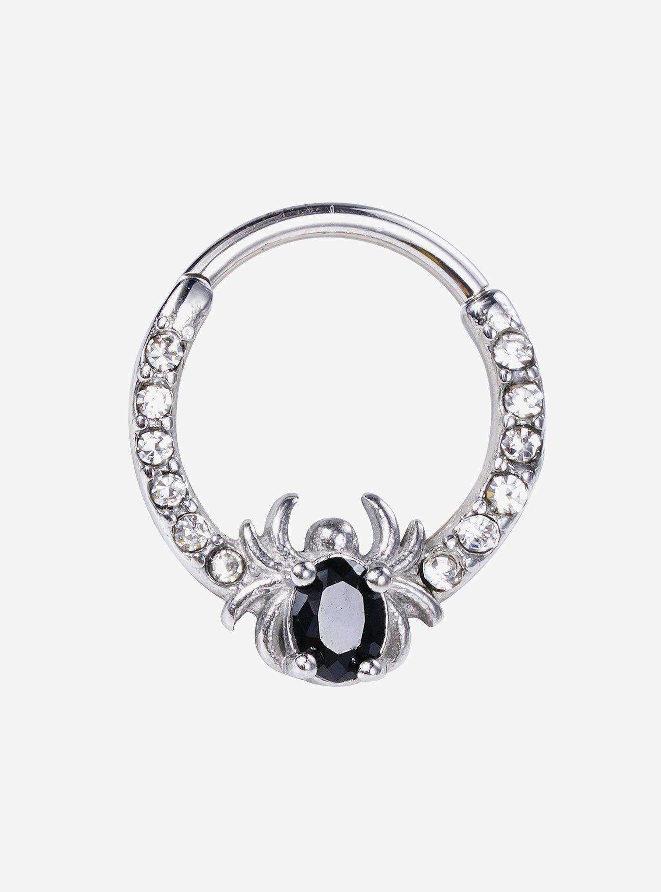 Steel Spider Gem Hinged Clicker | Hot Topic