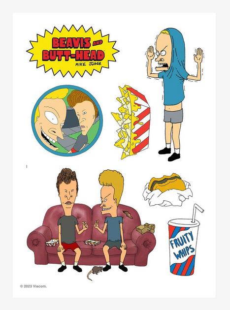 Beavis And Butt-Head Snacks Kiss-Cut Sticker Sheet - WHITE | Hot Topic