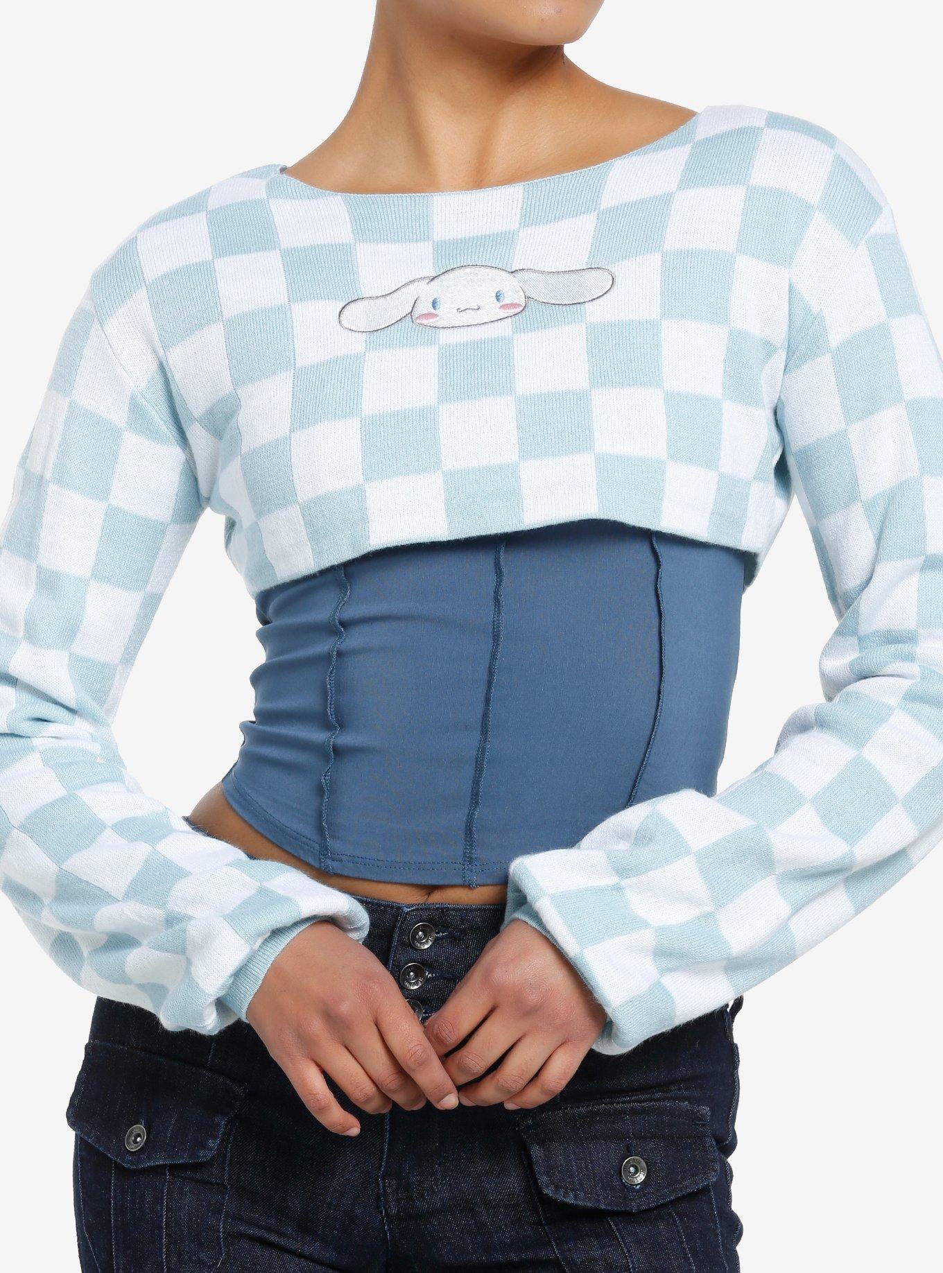 Cinnamoroll Checkered Knit Bolero Girls Crop Top Hot Topic
