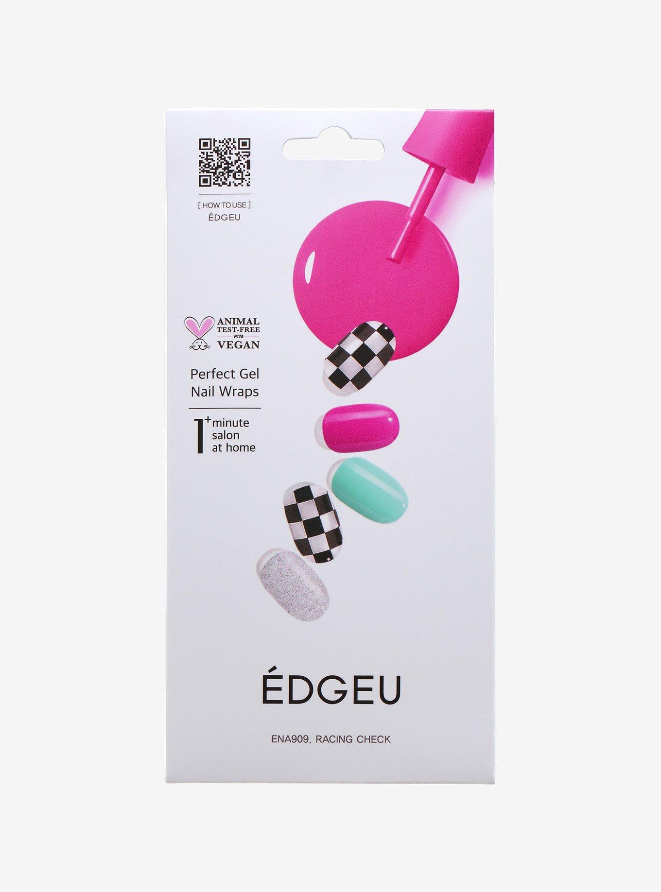 EDGEU Racing Check Gel Nail Strips | Hot Topic