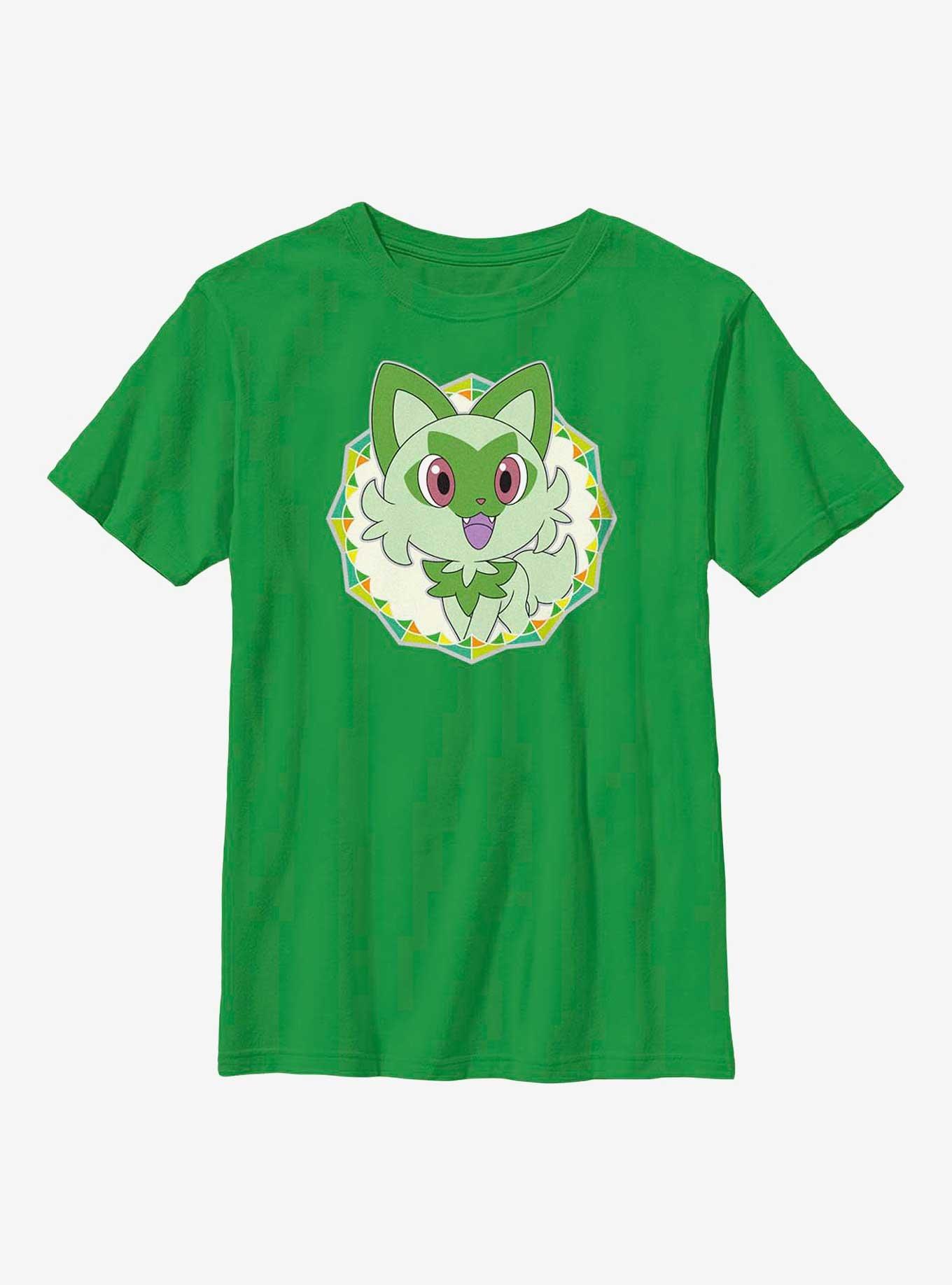 Pokemon Sprigatito Sparkle Youth T-Shirt - GREEN | BoxLunch