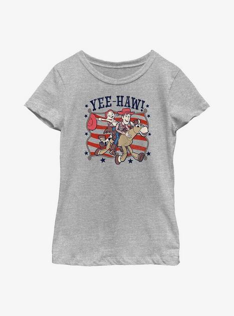 Disney Pixar Toy Story Woody And Jessie Yee Haw! Youth Girls T-Shirt ...