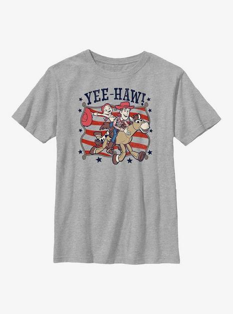 Disney Pixar Toy Story Woody And Jessie Yee Haw! Youth T-Shirt - GREY ...