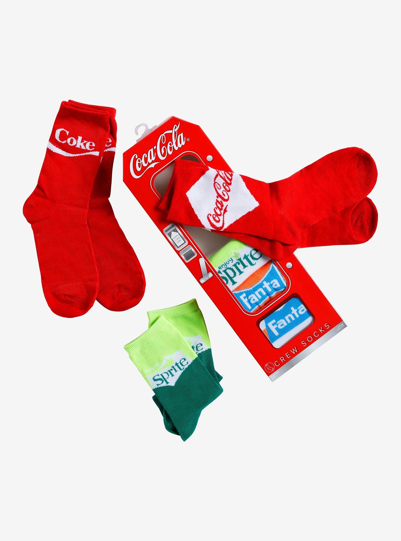 Coca-Cola Soft Drinks Crew Socks 6 Pair | Hot Topic