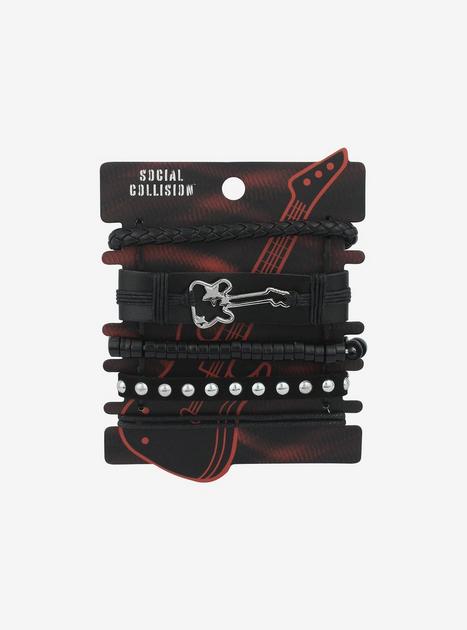 Social Collision Guitar Faux Leather Bracelet Set | Hot Topic