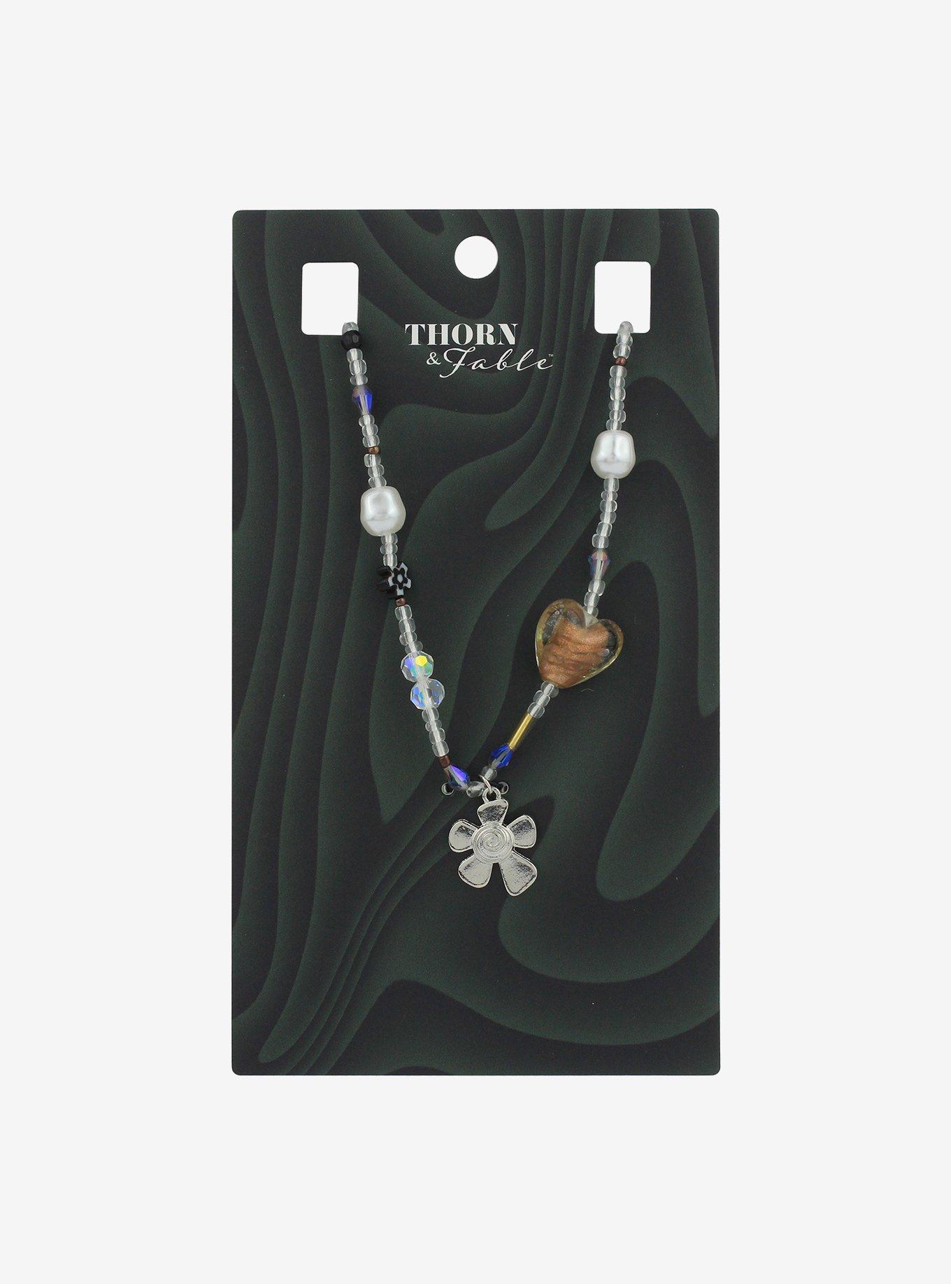 Thorn & Fable Kitschy Flower Beaded Necklace | Hot Topic