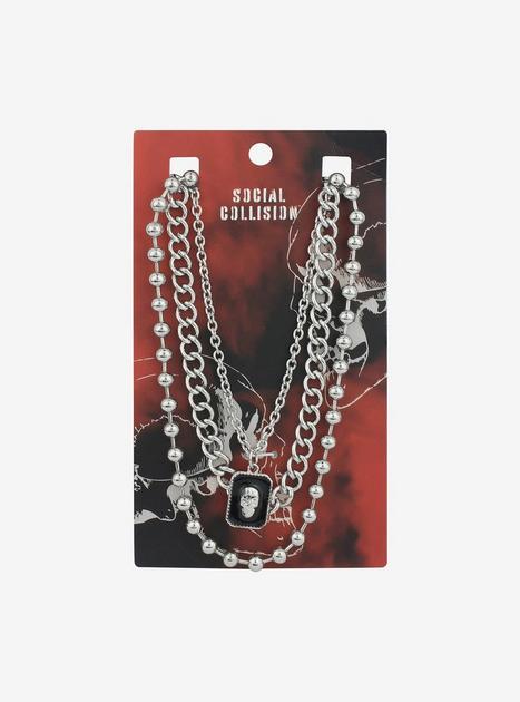 Social Collision Skull Chain Necklace Set | Hot Topic