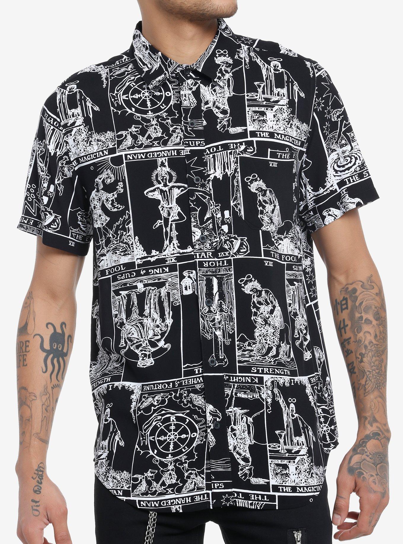 Tarot Card Woven Button-Up | Hot Topic