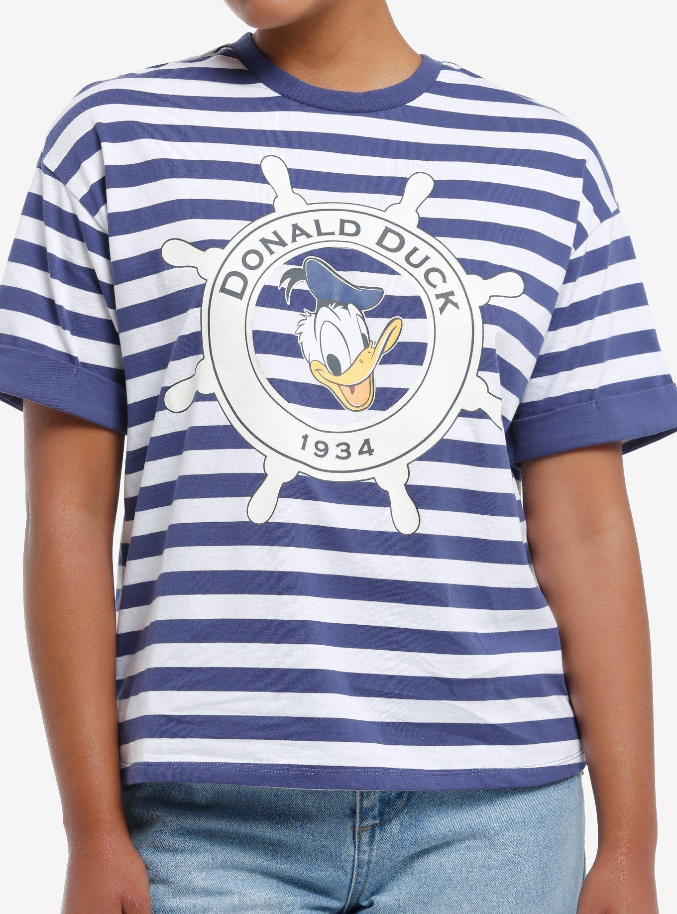 Her Universe Disney Donald Duck Stripe Girls Oversized T Shirt Hot Topic