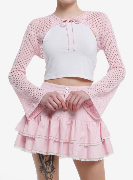 Sweet Society Pink Knit Bolero Girls Crop Shrug | Hot Topic