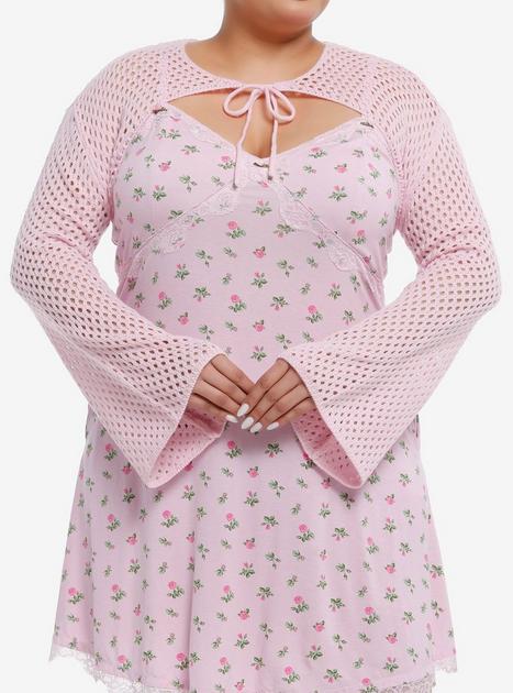 Sweet Society Pink Knit Bolero Girls Crop Shrug Plus Size | Hot Topic
