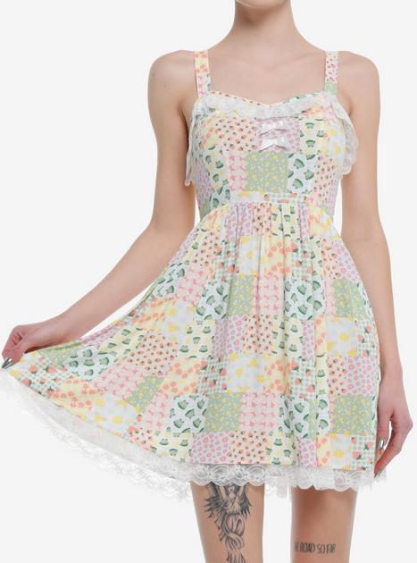Thorn & Fable Floral Frog Patchwork Dress | Hot Topic