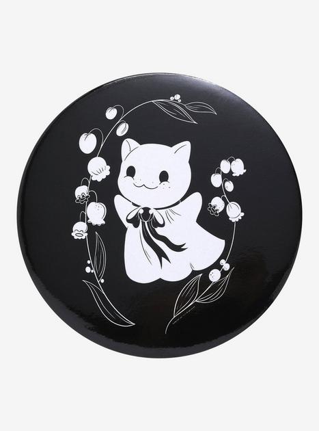 Cat Ghost Floral 3 Inch Button | Hot Topic