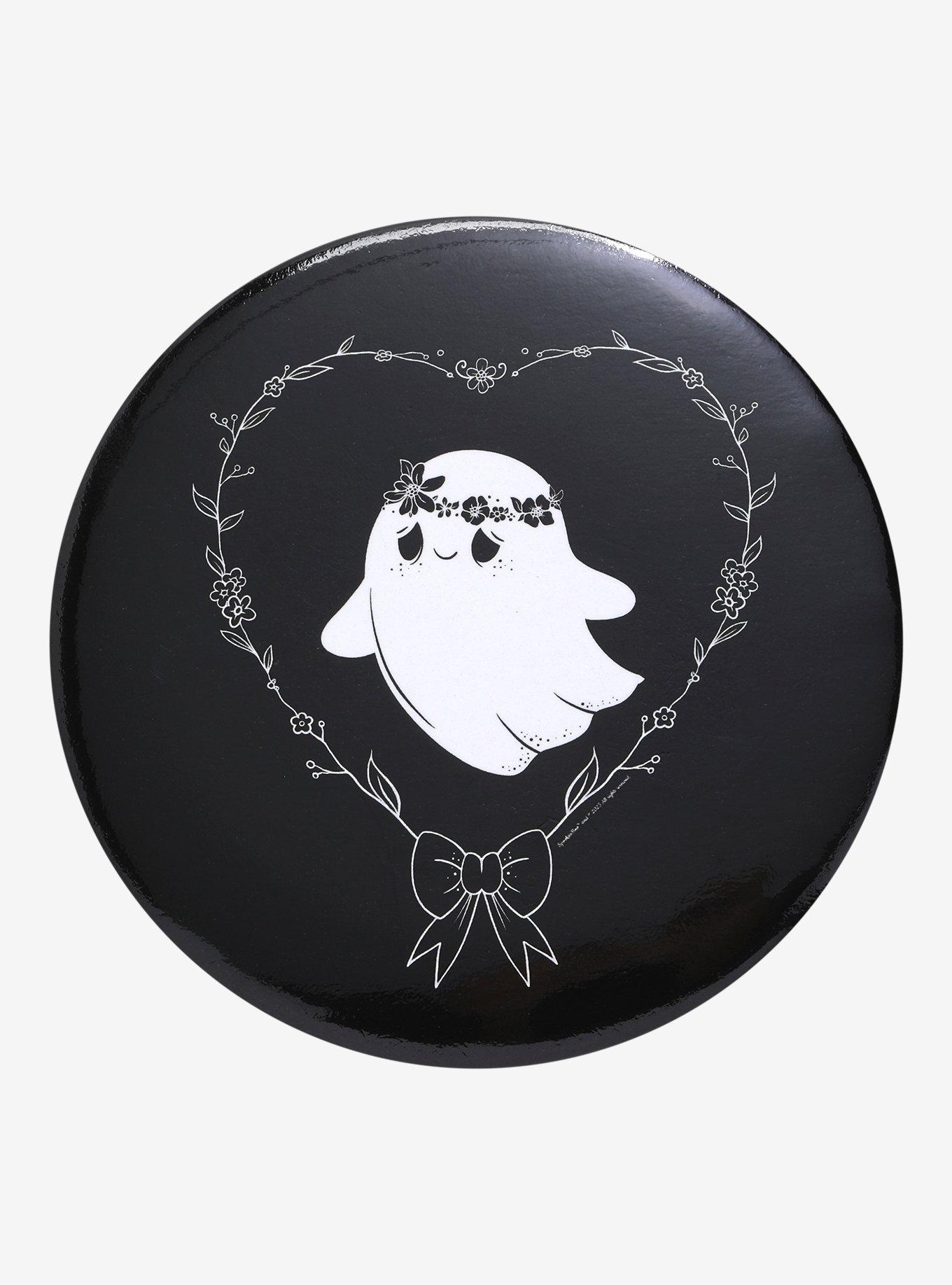 Ghost Floral 3 Inch Button | Hot Topic