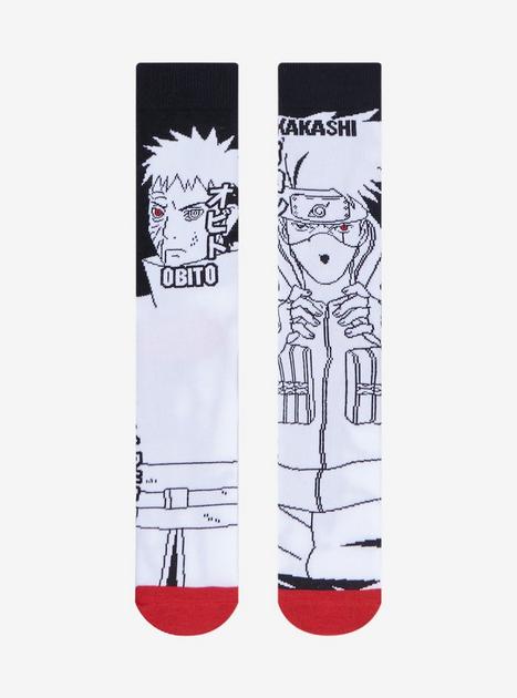 Naruto Shippuden Obito & Kakashi Mismatched Crew Socks | Hot Topic