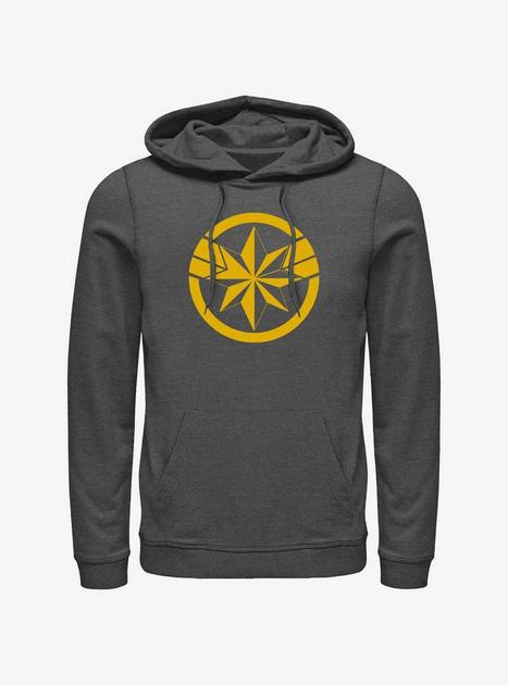 Marvel The Marvels Captain Marvel Insignia Hoodie - GREY | Hot Topic