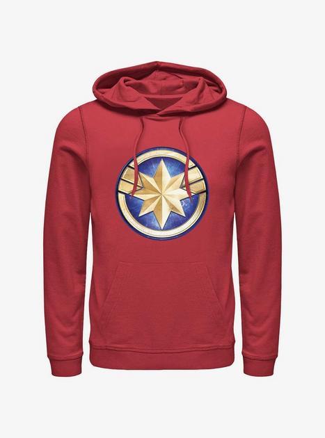 Marvel The Marvels Captain Marvel Logo Hoodie Red Hot Topic