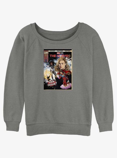 Marvel The Marvels Comic Book Cover Girls Slouchy Sweatshirt Hot Topic ...