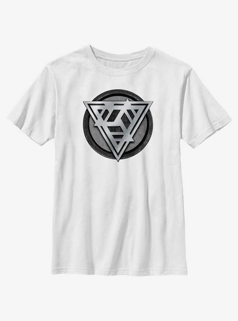 Marvel The Marvels Kree Empire Logo Youth T-Shirt - WHITE | BoxLunch