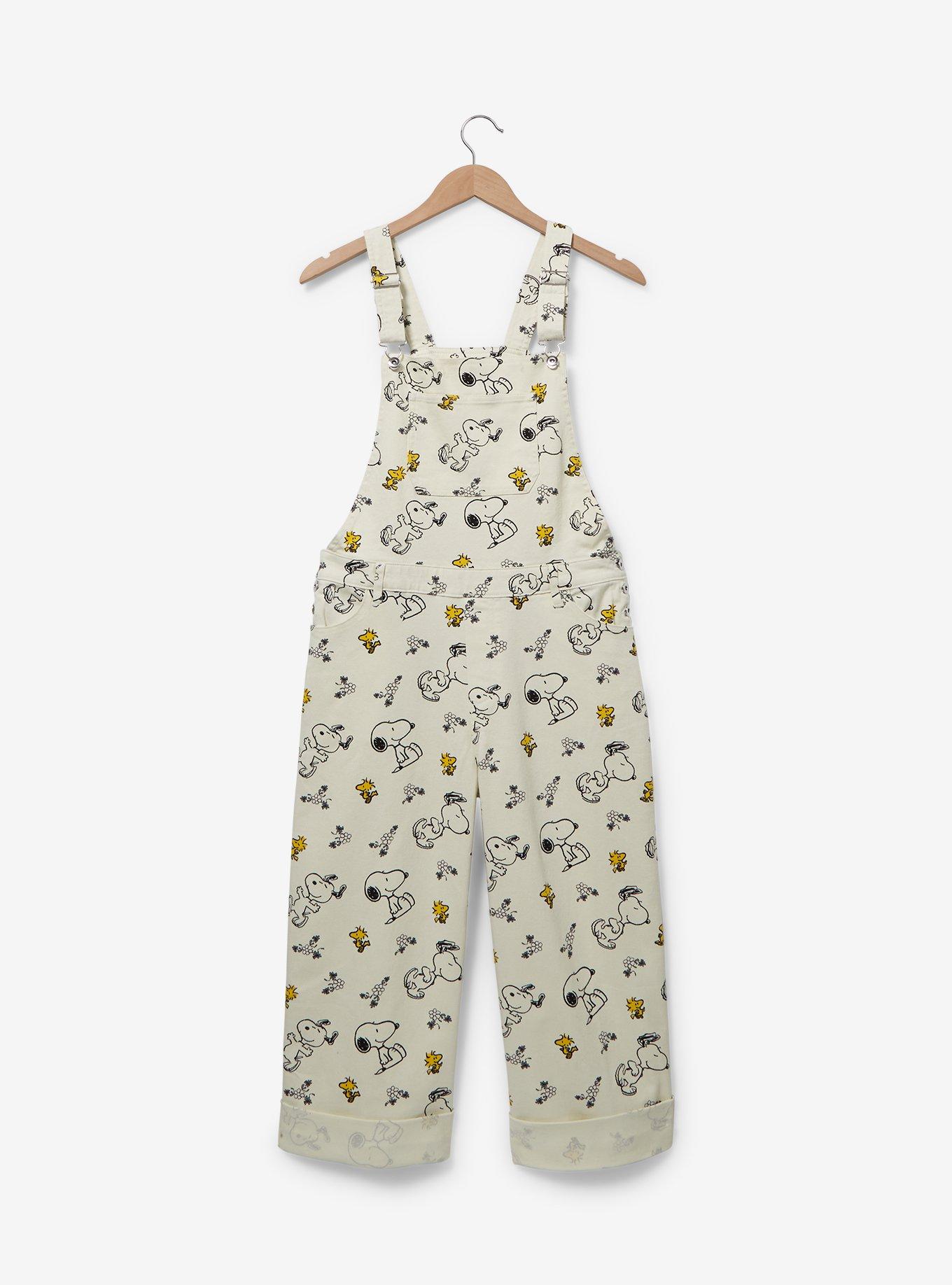 Peanuts Snoopy And Woodstock Allover Print Overalls Plus Size | Her ...