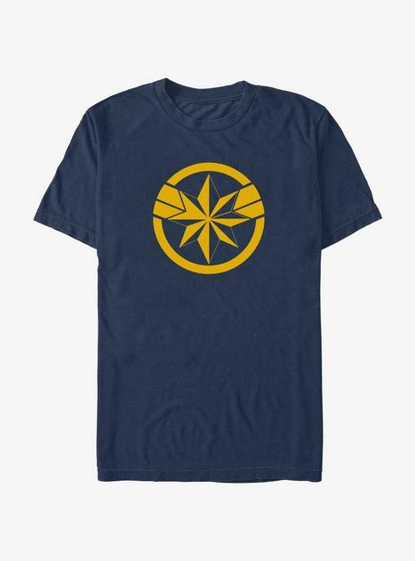 Marvel The Marvels Captain Marvel Insignia T-Shirt - BLUE | BoxLunch