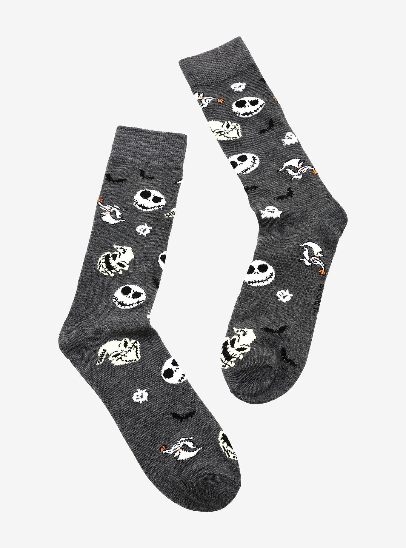 The Nightmare Before Christmas Glow-In-The-Dark Character Crew Socks ...