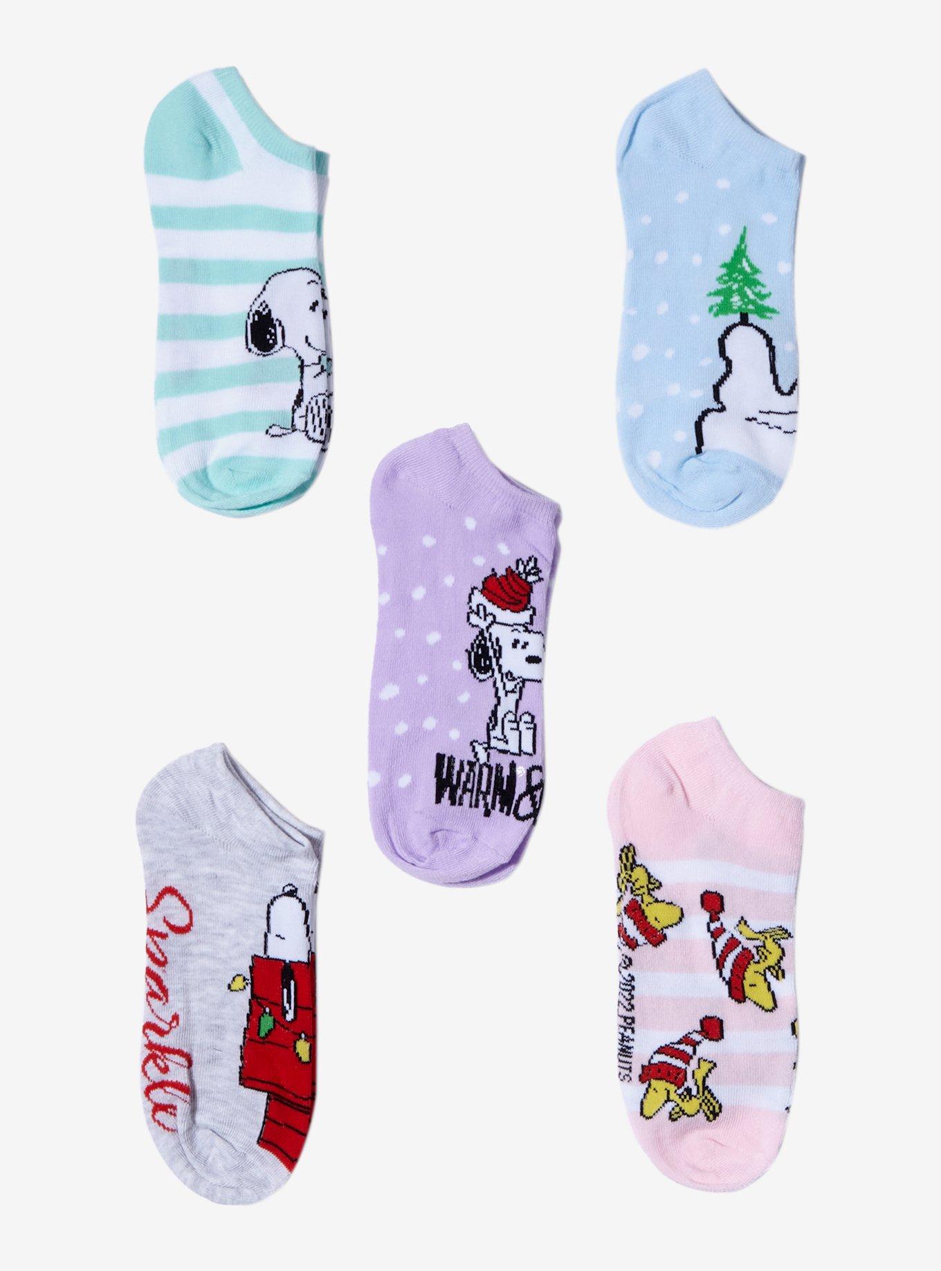 Peanuts Snoopy Holiday No-Show Socks 5 Pair | Hot Topic